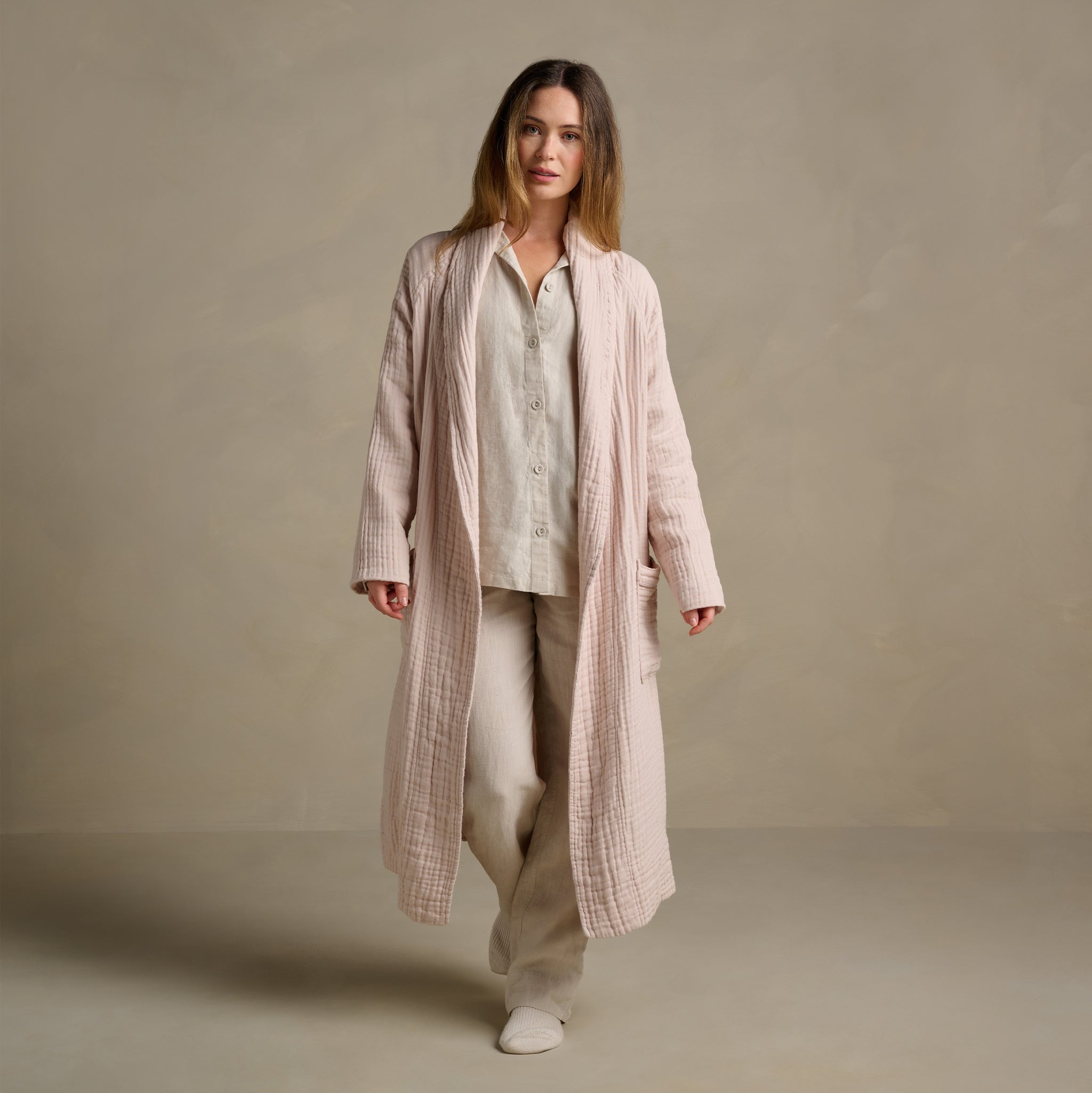 The Dream Cotton Robe in Rose by Bedfolk