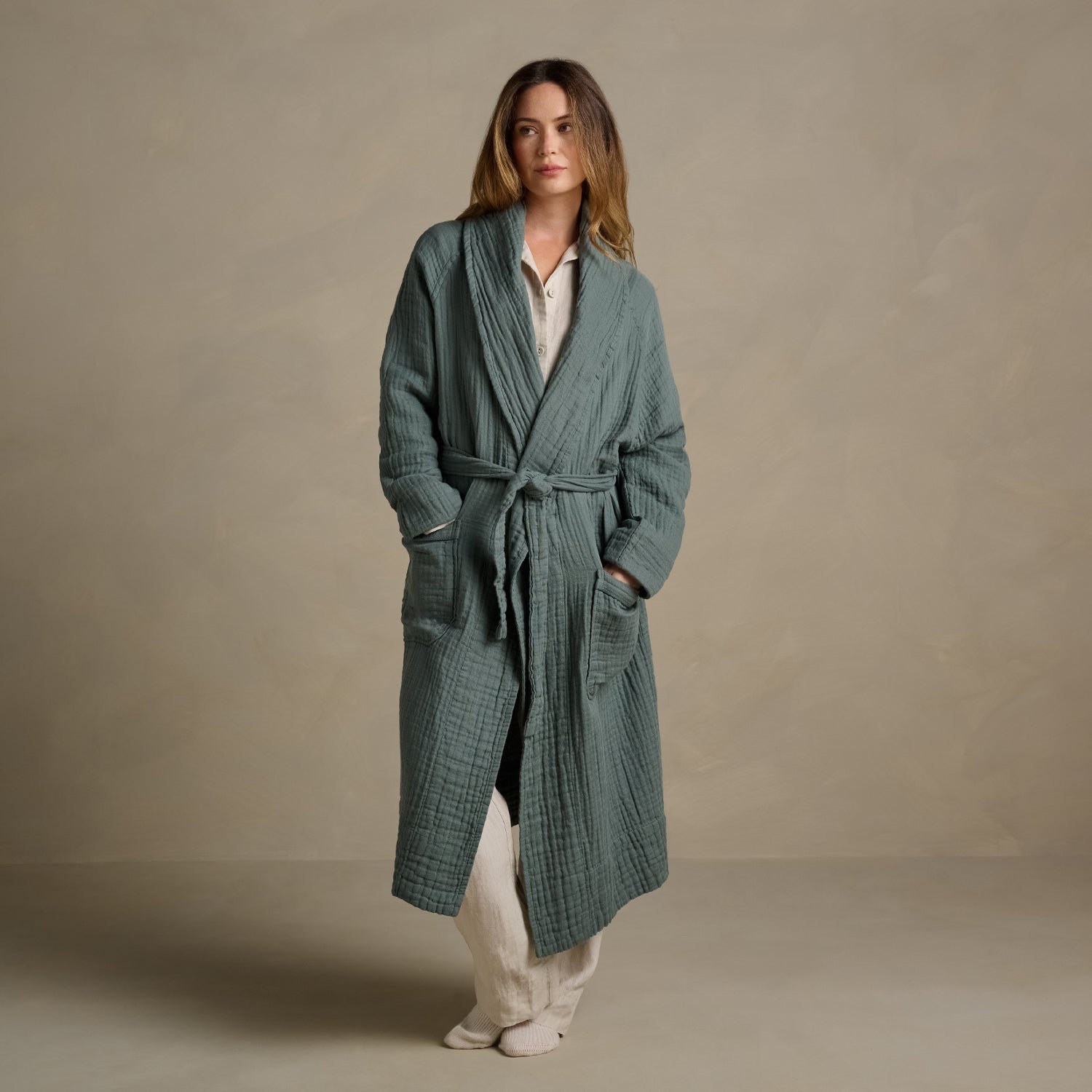 The Dream Cotton Robe in Sea by Bedfolk