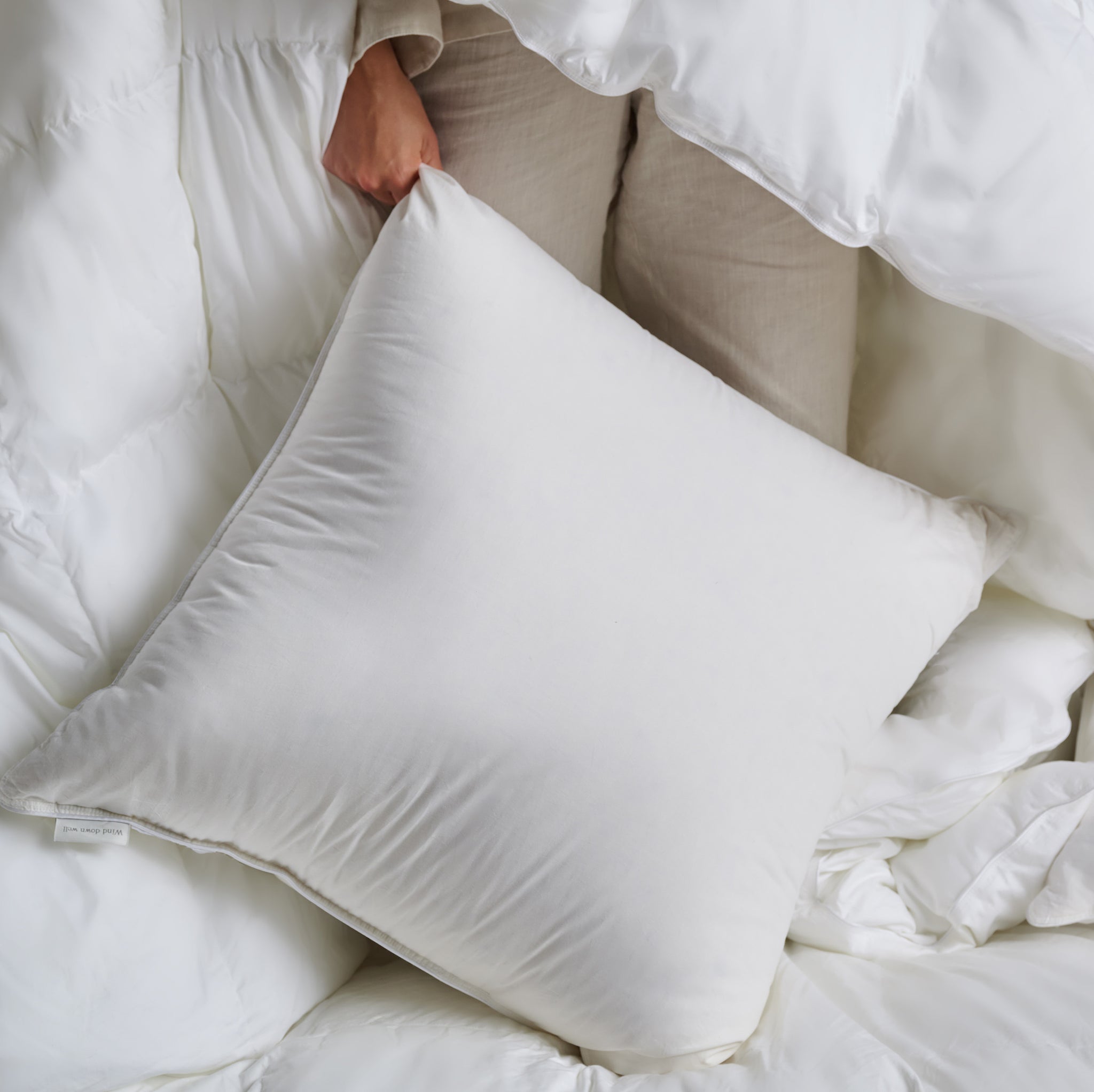 The Feather & Down Square Pillow by Bedfolk