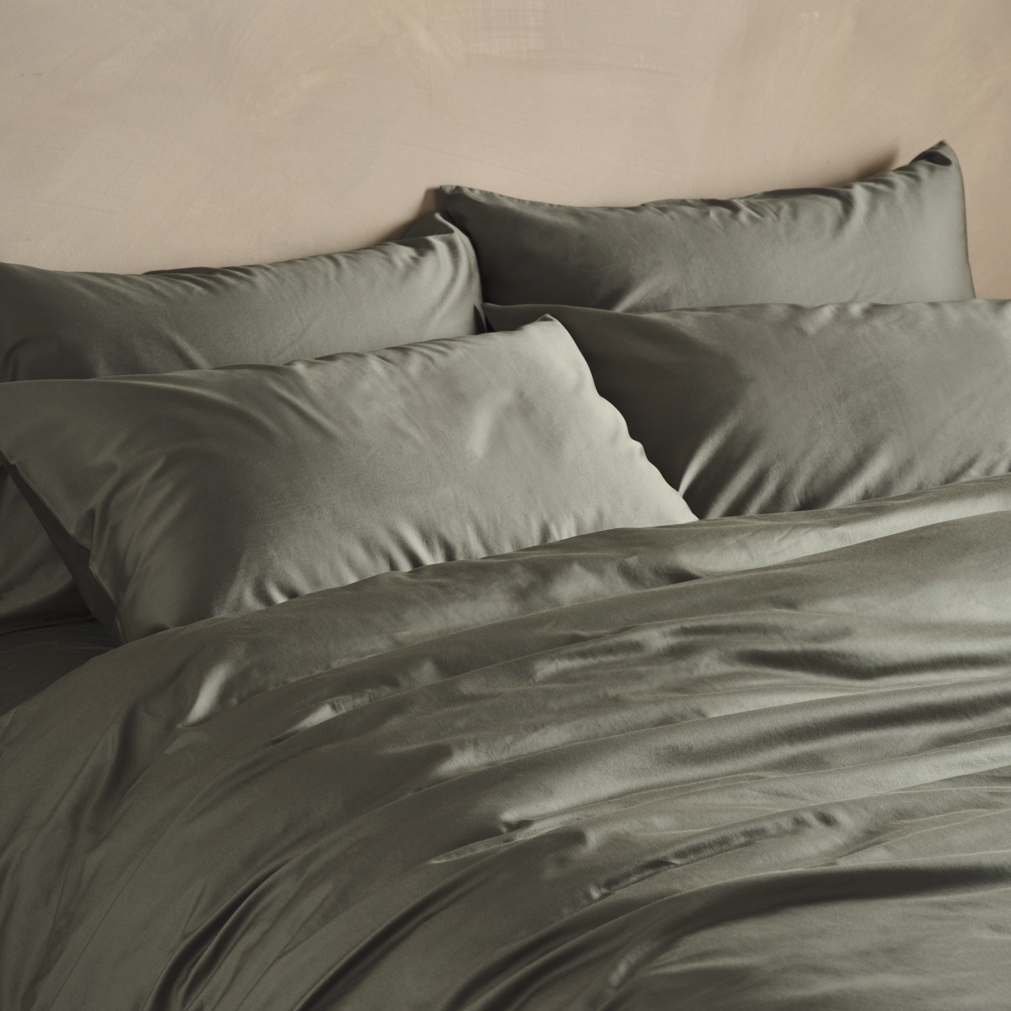Cotton Sateen Bed Sheets in Moss | Luxe 100% Cotton | Bedfolk