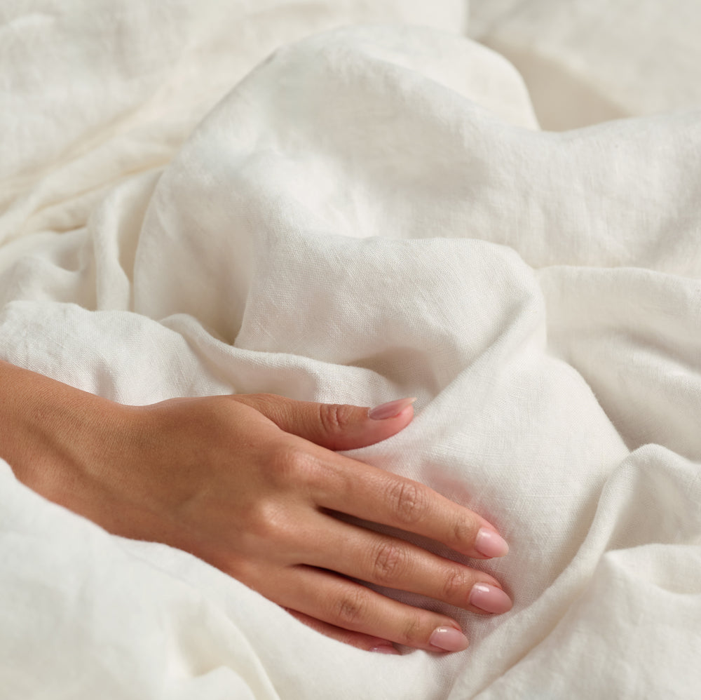 Linen Duvet Cover in Cloud by Bedfolk