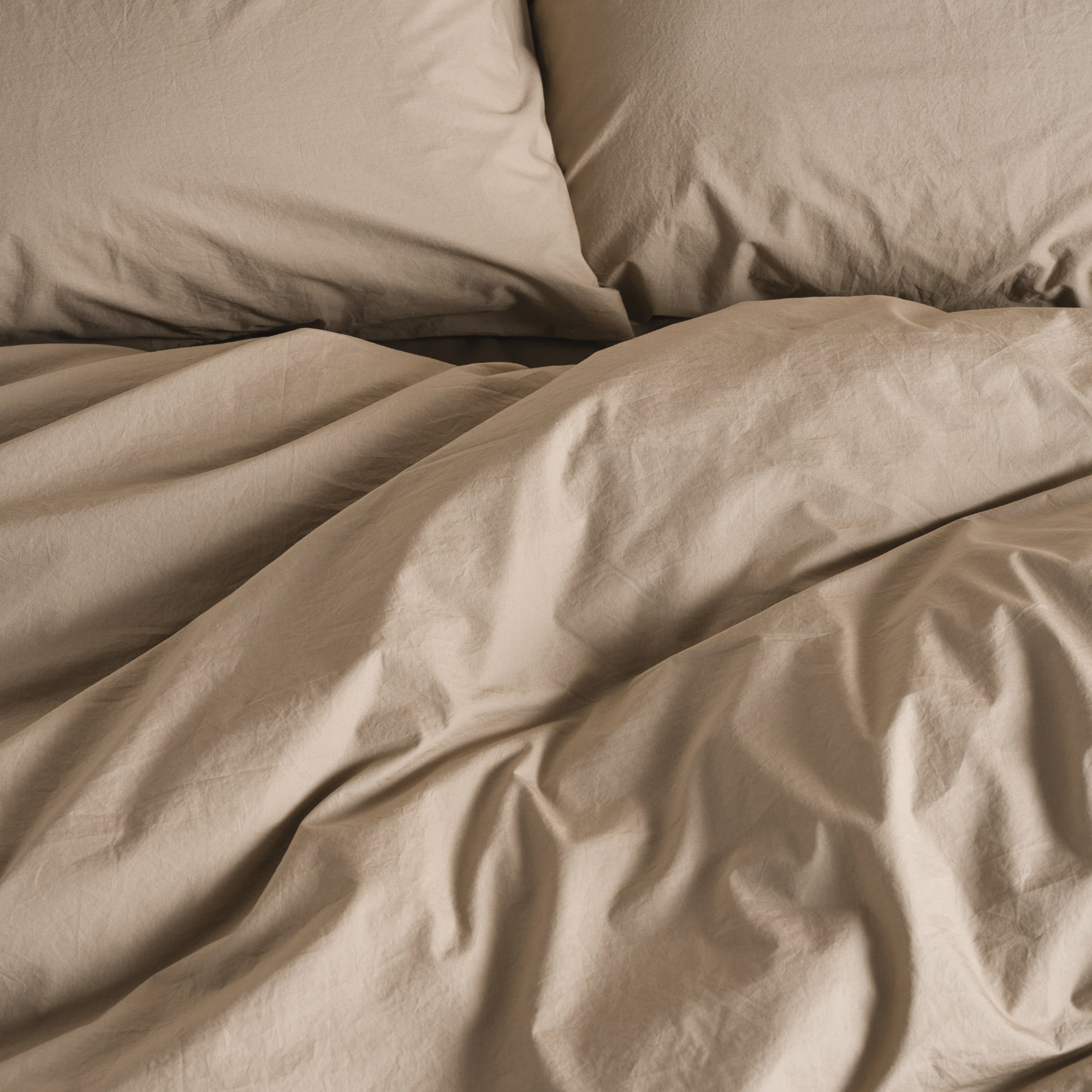Relaxed Cotton Duvet Cover in Latte by Bedfolk