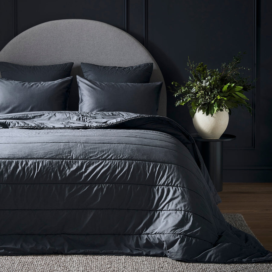 Cotton Quilt in Ink | Luxury Quilt Bedding | Bedfolk